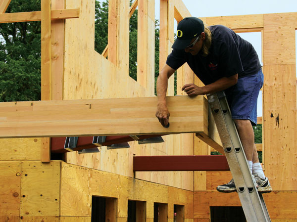 Install glulam - Rosboro